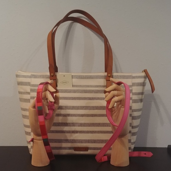 Fossil | Bags | Customizable Rachel Tote Reversable Leather Straps ...